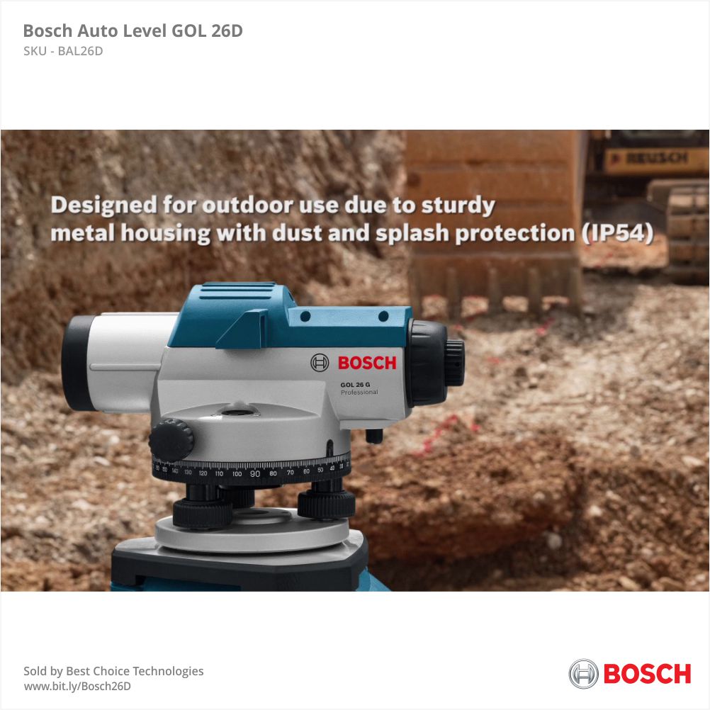 Bosch Auto Level GOL 26D – Free Shipping, Authorized Bosch Reseller